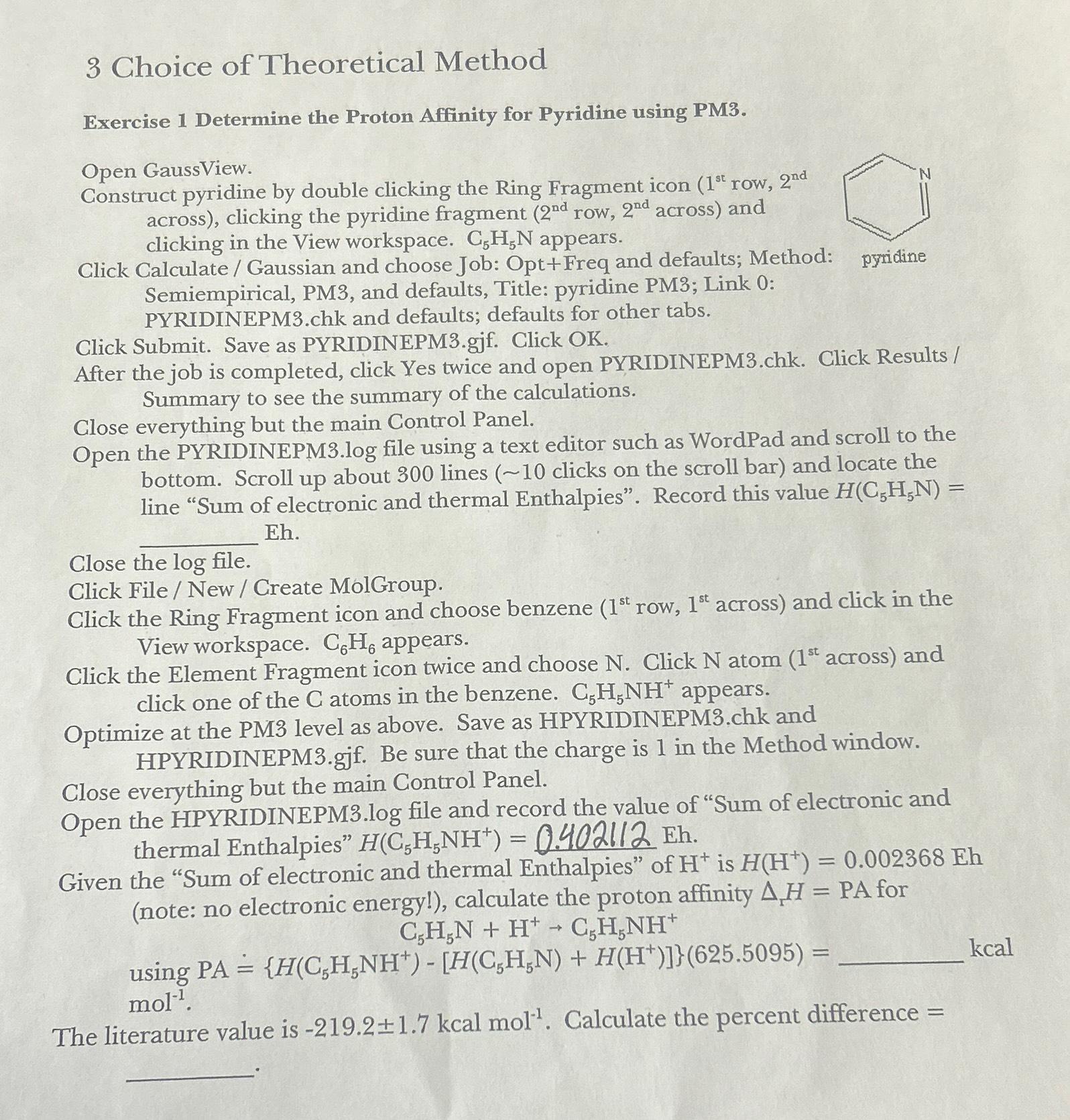 Solved 3 ﻿Choice of Theoretical MethodExercise 1 ﻿Determine | Chegg.com