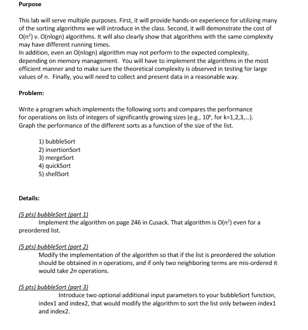 Solved Python PurposeThis lab will serve multiple purposes. | Chegg.com