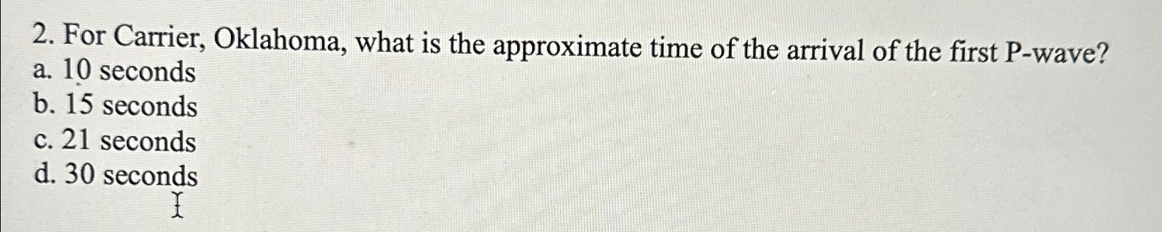 Solved For Carrier, Oklahoma, what is the approximate time | Chegg.com