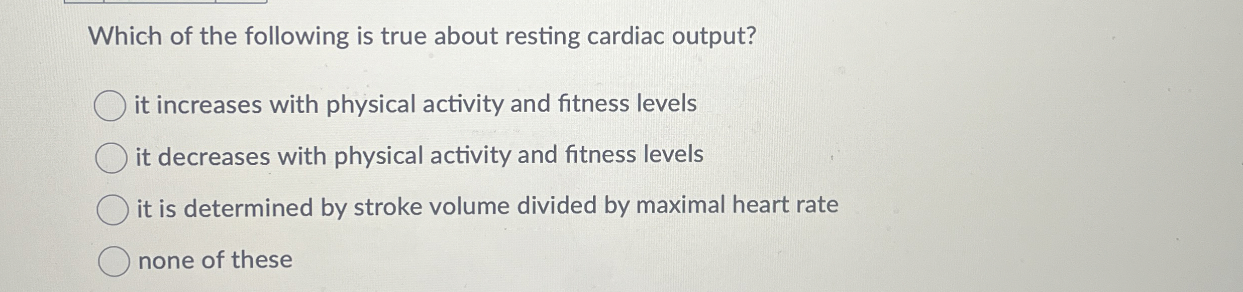Solved Which of the following is true about resting cardiac | Chegg.com
