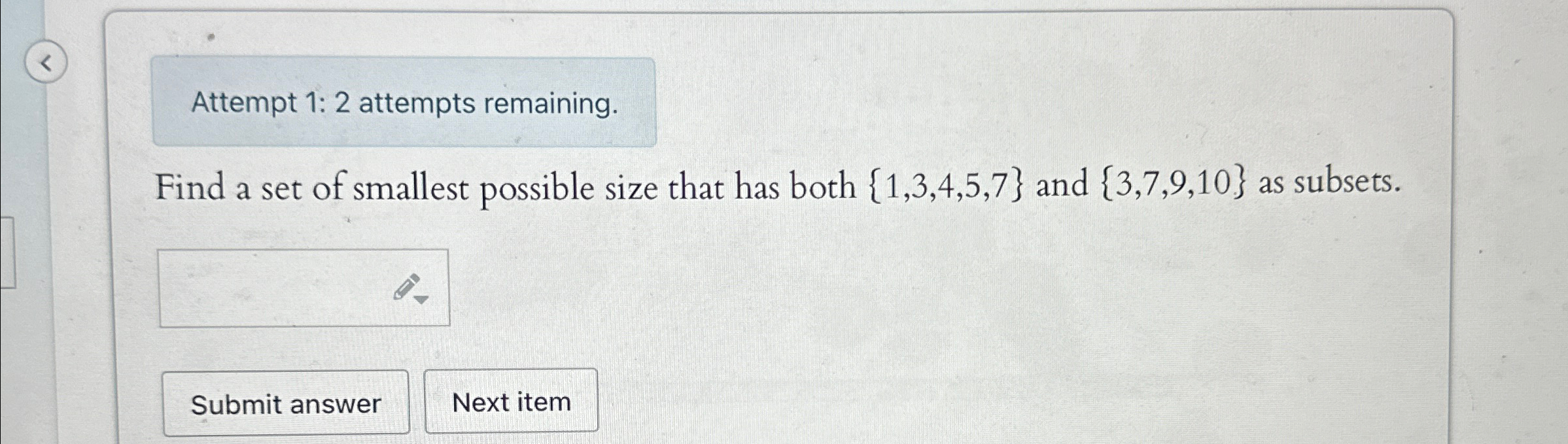 Solved Attempt 1: 2 ﻿attempts remaining.Find a set of | Chegg.com