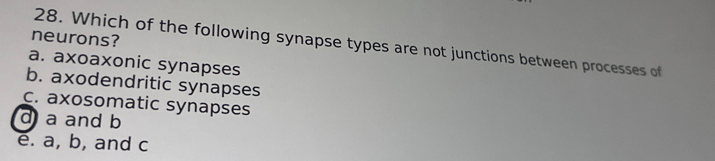 Solved Which of the following synapse types are not | Chegg.com