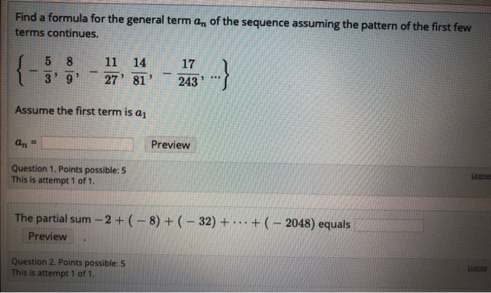 Solved Find a formula for the general term an of the | Chegg.com