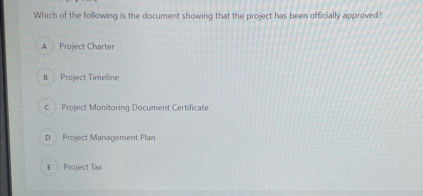 Solved Which of the following is the document showing that | Chegg.com