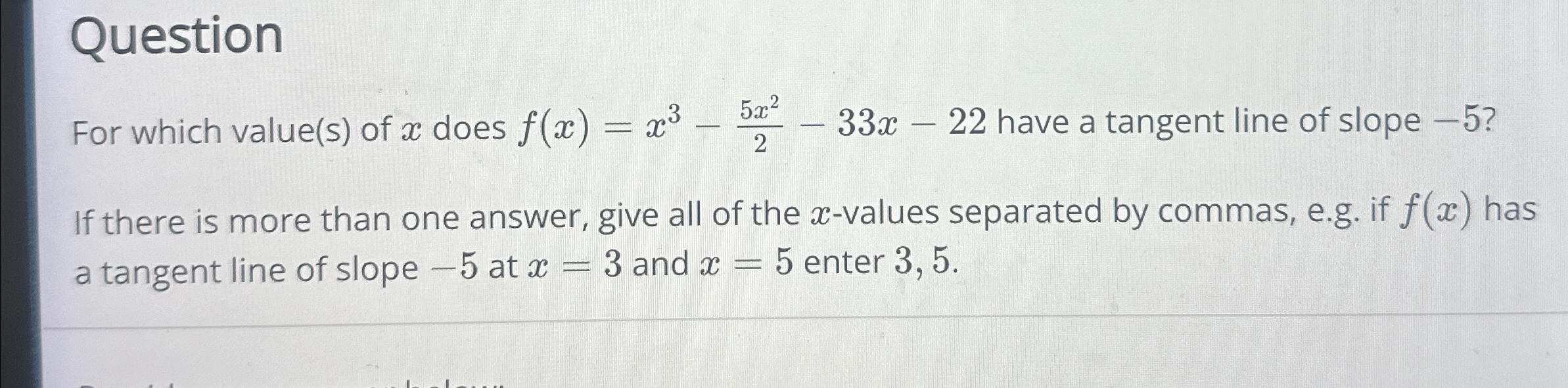 Solved QuestionFor which value(s) ﻿of x ﻿does | Chegg.com