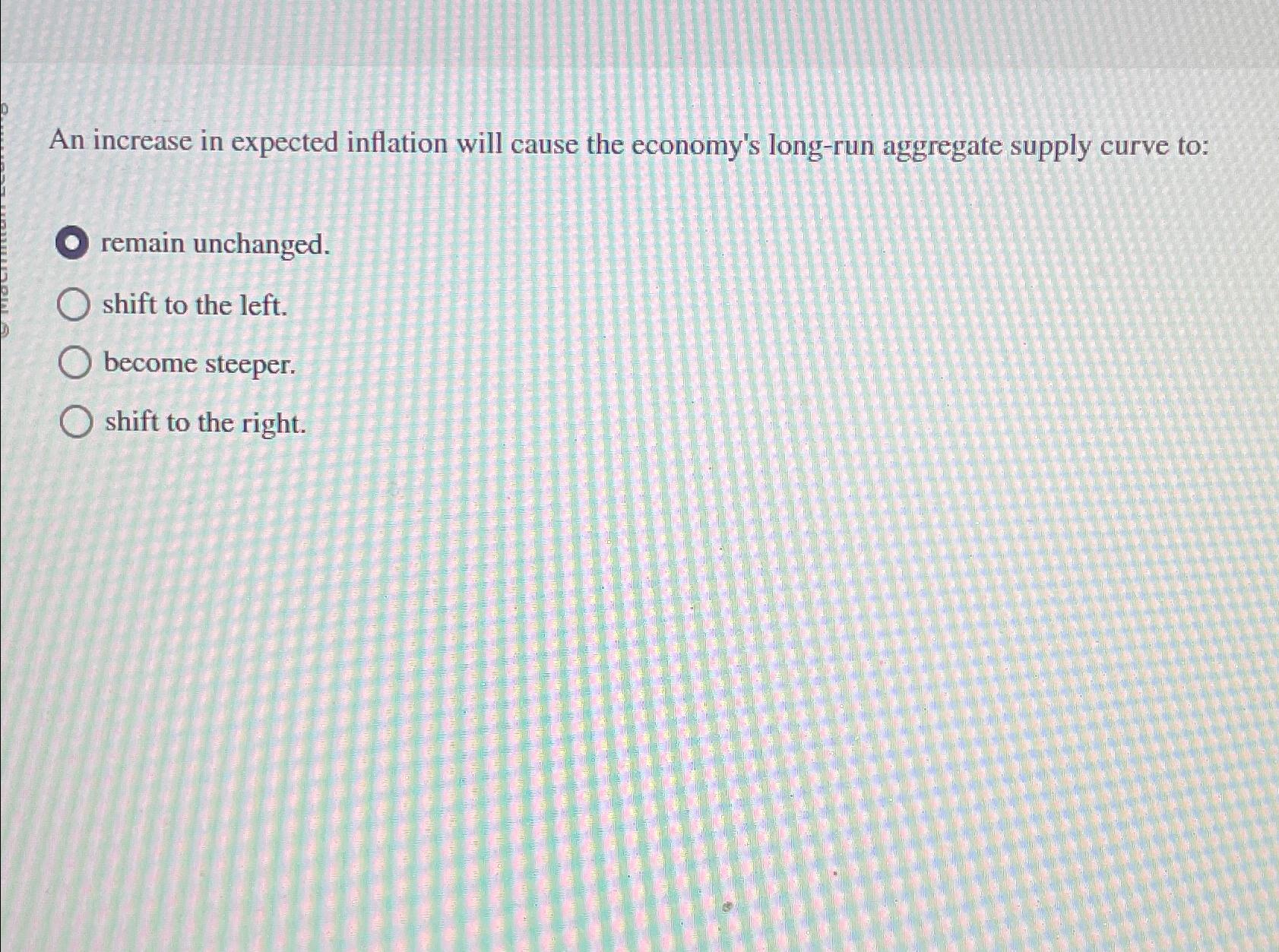 Solved An increase in expected inflation will cause the | Chegg.com