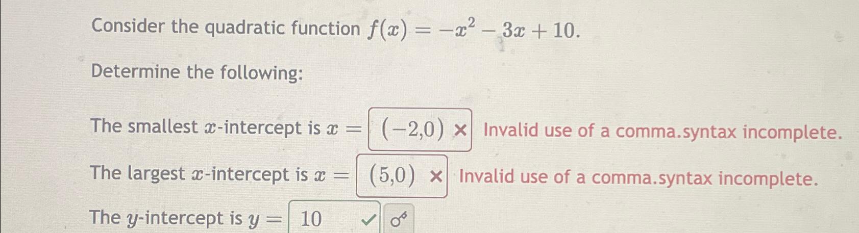 Solved Consider the quadratic function | Chegg.com