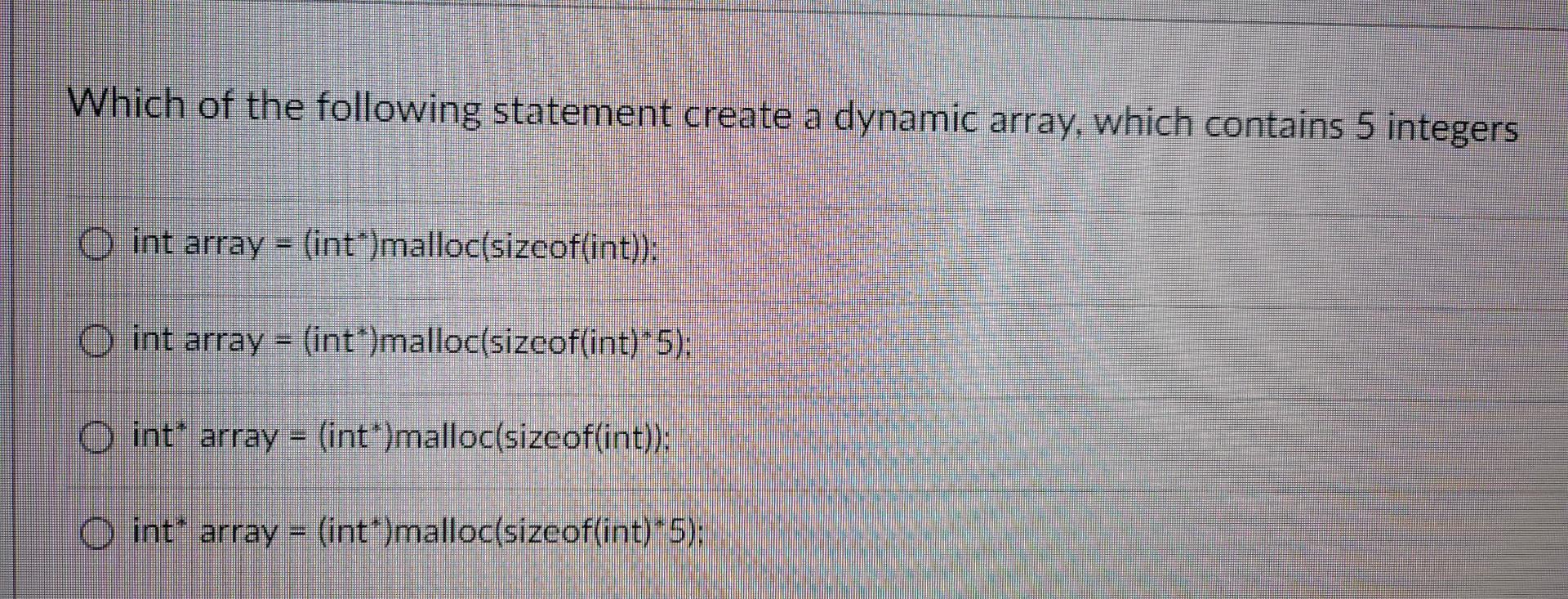 Solved in c language please ﻿ich of the following statement | Chegg.com