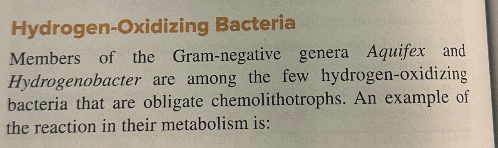 Solved Hydrogen-Oxidizing BacteriaMembers of the | Chegg.com