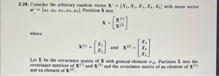 29. Consider the arbitrary random vector | Chegg.com