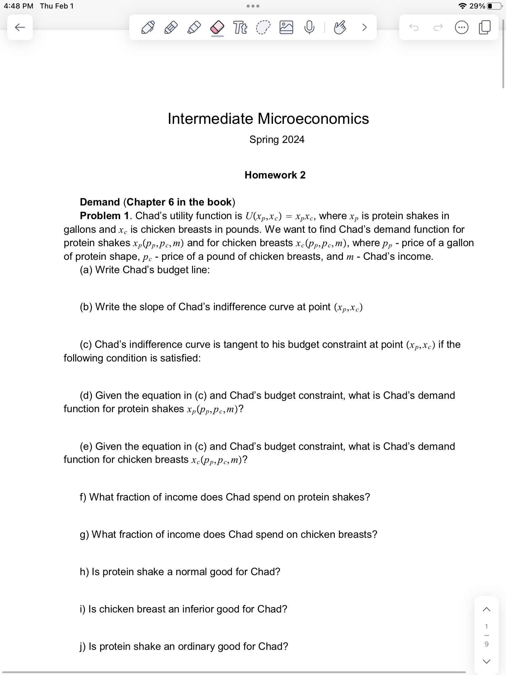 Solved 4:48 ﻿PM Thu Feb 129%Intermediate | Chegg.com