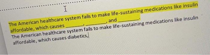 Solved I The American healthcare system fails to make | Chegg.com