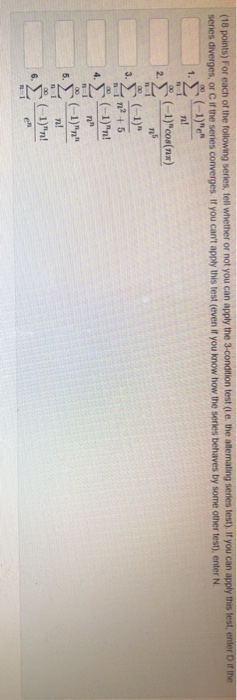 Solved (18 points) For each of the following series, tell | Chegg.com