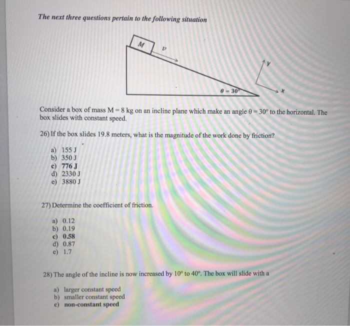 Solved The next three questions pertain to the following | Chegg.com