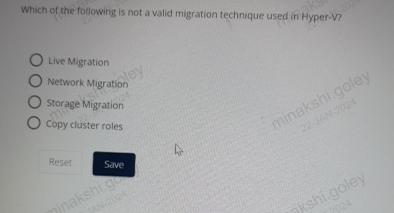 Solved Which of the following is not a valid migration | Chegg.com