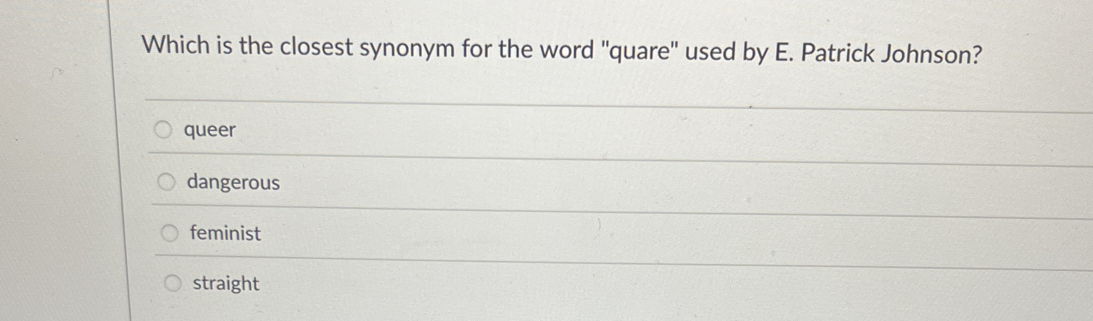 Solved Which is the closest synonym for the word "quare" | Chegg.com