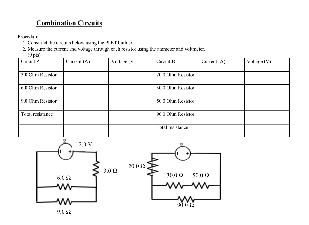 Solved Combination CircuitsProcedure:Construct the circuits | Chegg.com