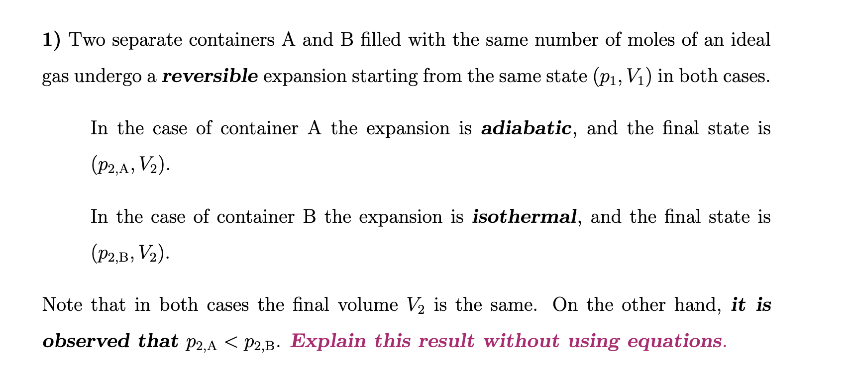 Solved Two separate containers A and B ﻿filled with the same | Chegg.com