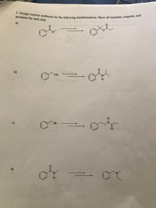 Solved Design concise syntheses for the following | Chegg.com