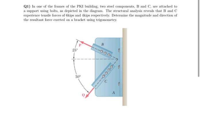 Solved Q1) In one of the frames of the PKI building, two | Chegg.com