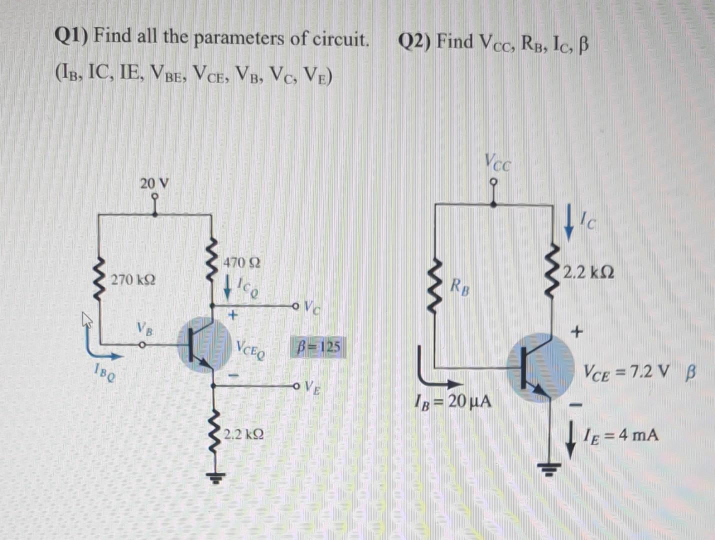 Solved Q1) Find all the parameters of circuit. Q2) Find | Chegg.com