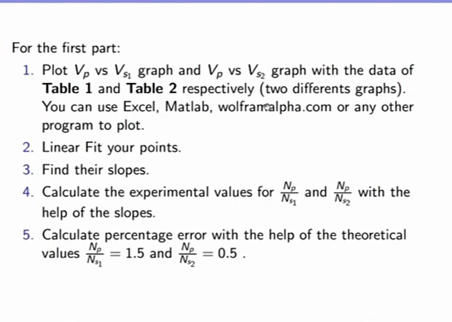 Solved Physics lab experiment name: Transformer Note: | Chegg.com