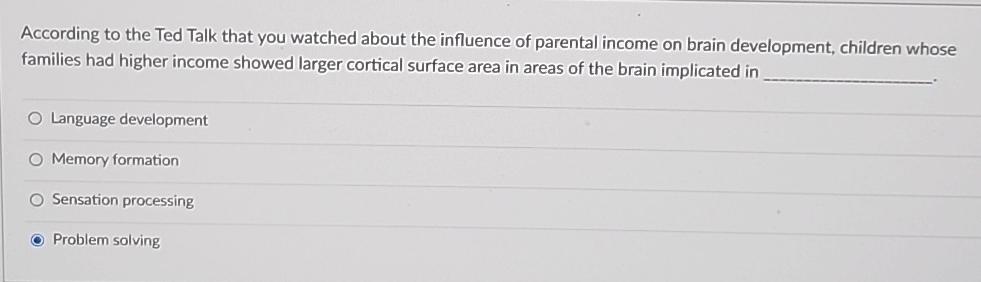 Solved According to the Ted Talk that you watched about the | Chegg.com