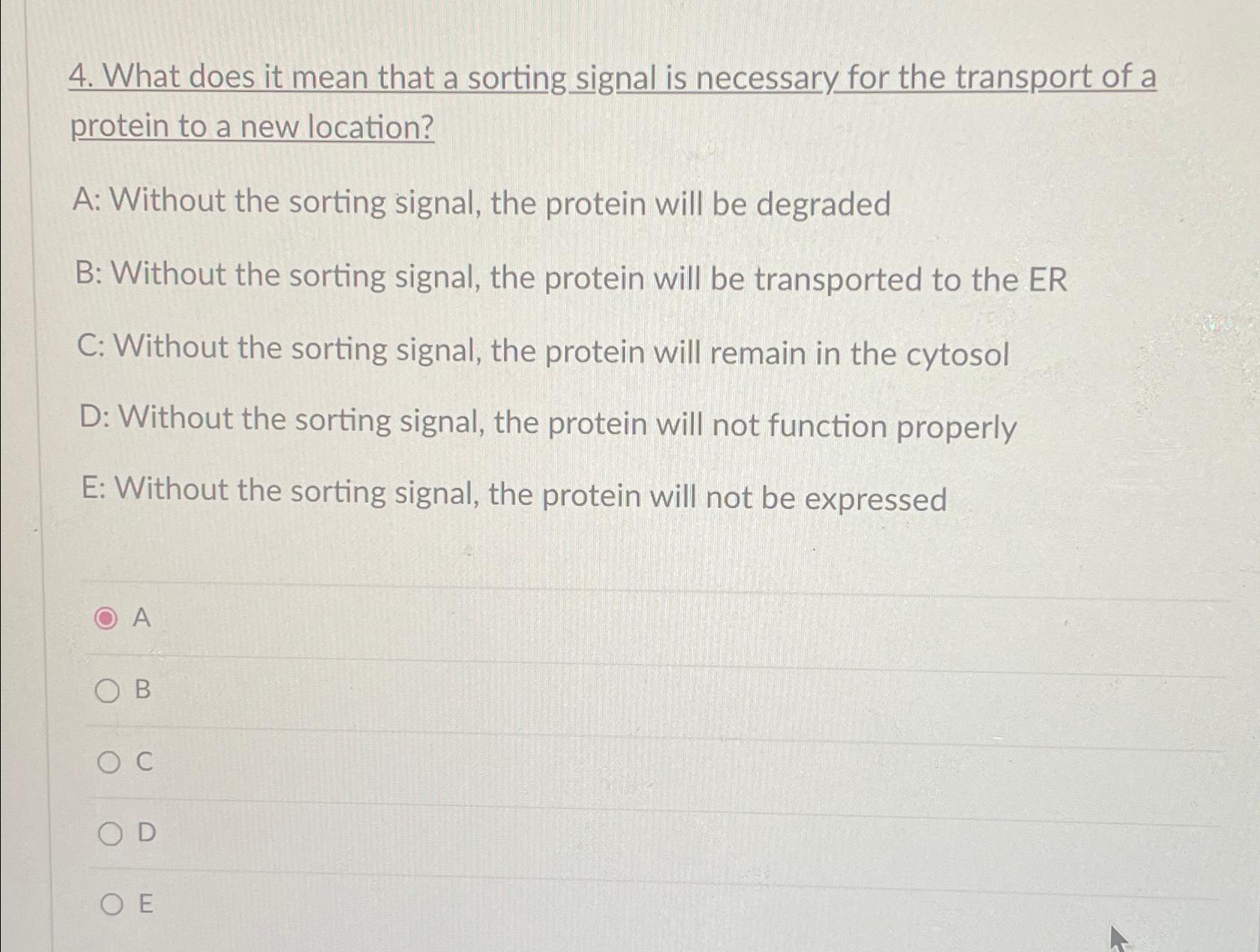 Solved What does it mean that a sorting signal is necessary | Chegg.com