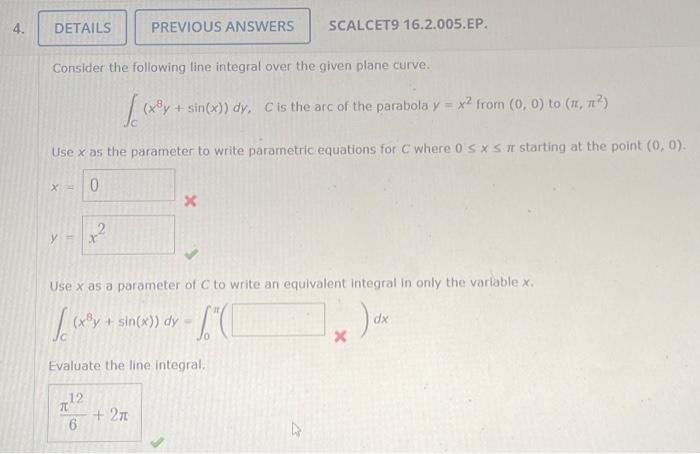 Solved Consider the following line integral over the given | Chegg.com