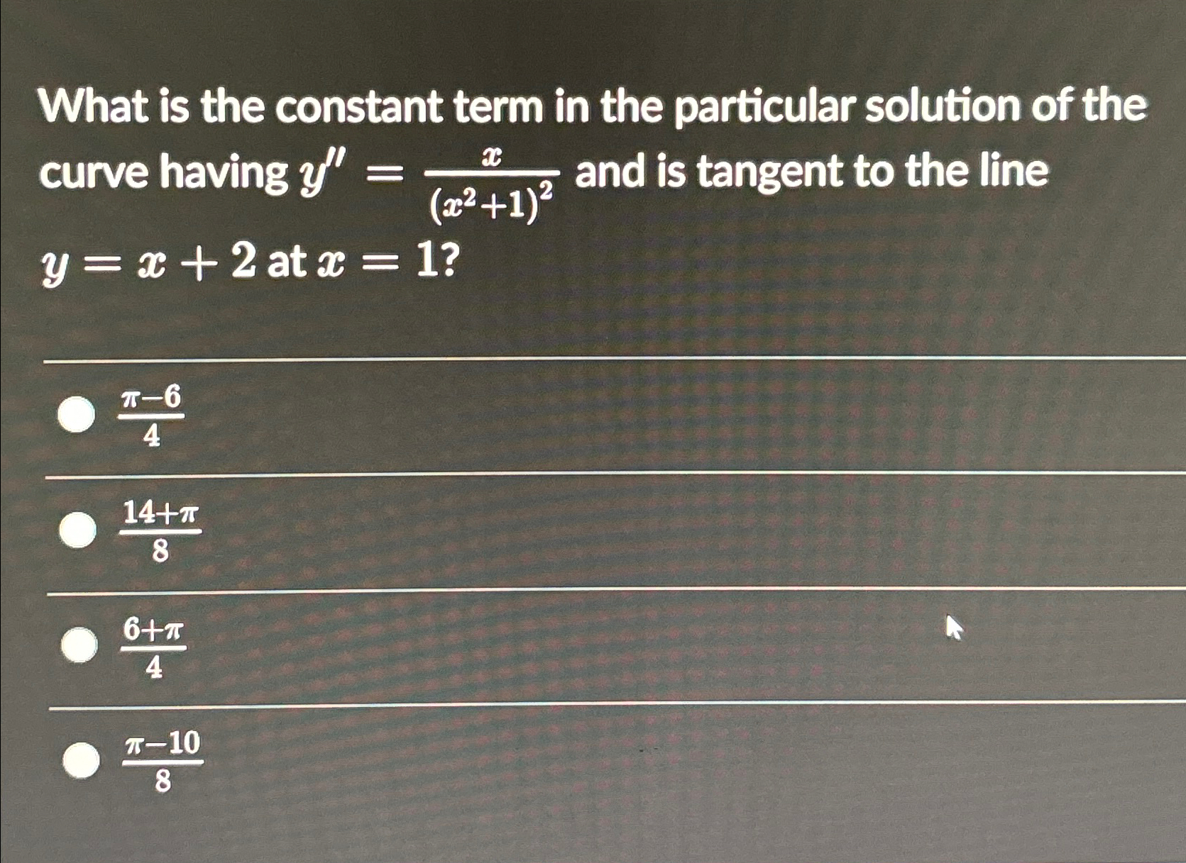 Solved What is the constant term in the particular solution | Chegg.com