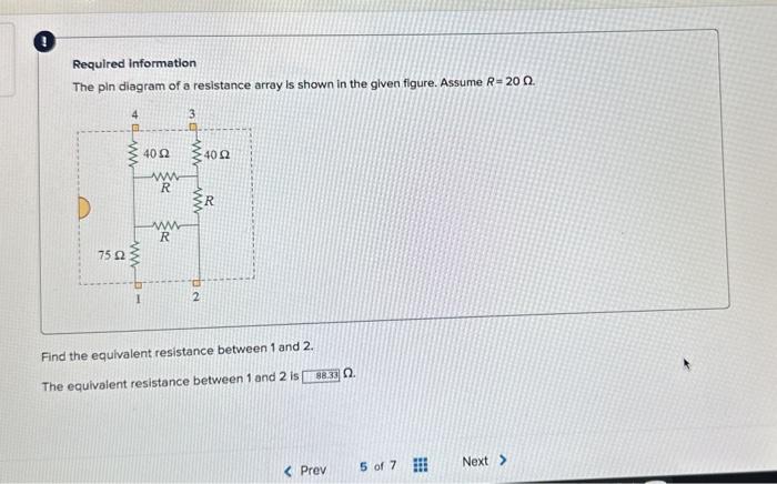 Solved Required information The pin diagram of a resistance | Chegg.com