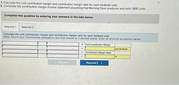 Solved - Calculate the unit contribution margin and | Chegg.com