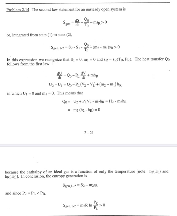 Solved Problem 2.3 The function of the cylinder and piston | Chegg.com