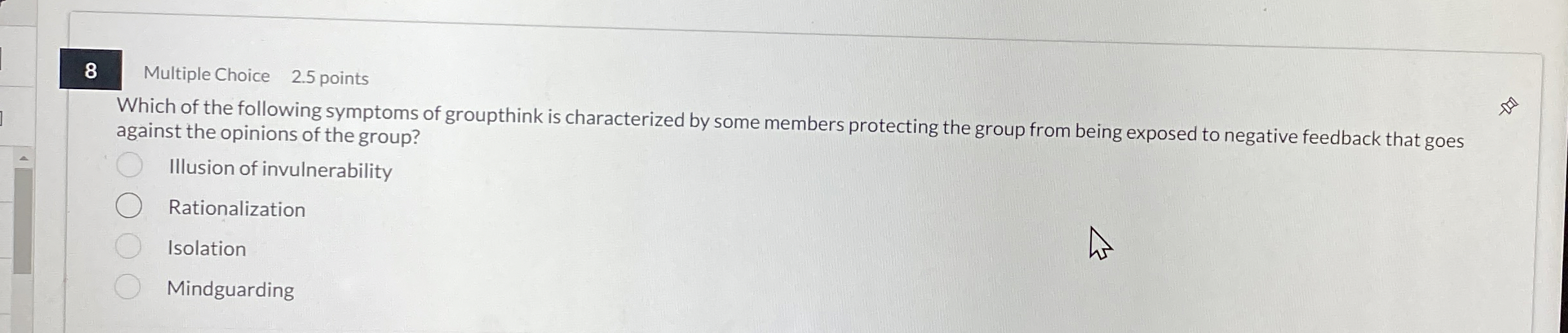 Solved 8Multiple Choice2.5 ﻿pointsWhich of the following | Chegg.com