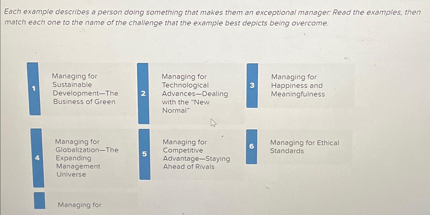 Solved Each example describes a person doing something that | Chegg.com