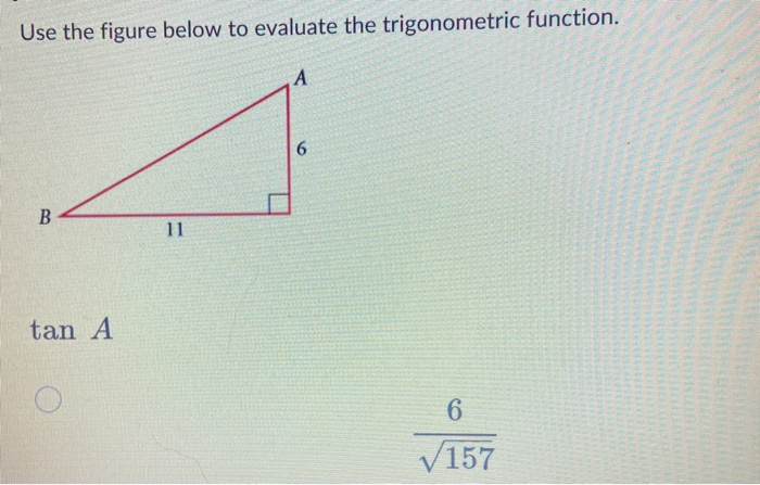 Solved Use the figure below to evaluate the trigonometric | Chegg.com