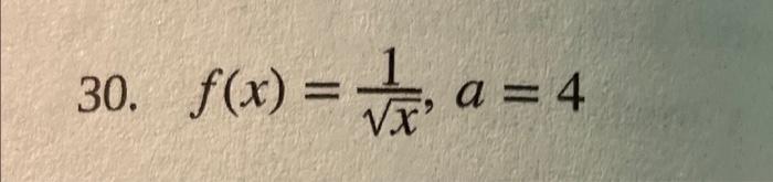 Solved For the following functions y=f(x), find f′(a) | Chegg.com