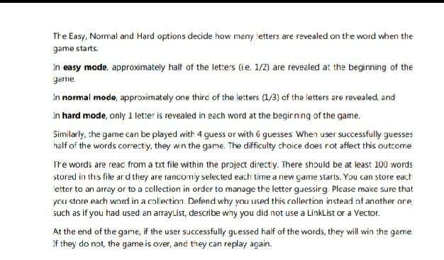 Solved Random Letter Guessing Game in Java In this | Chegg.com