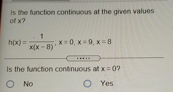 Solved 7 Determine if the function f(x) = is X 1 continuous | Chegg.com