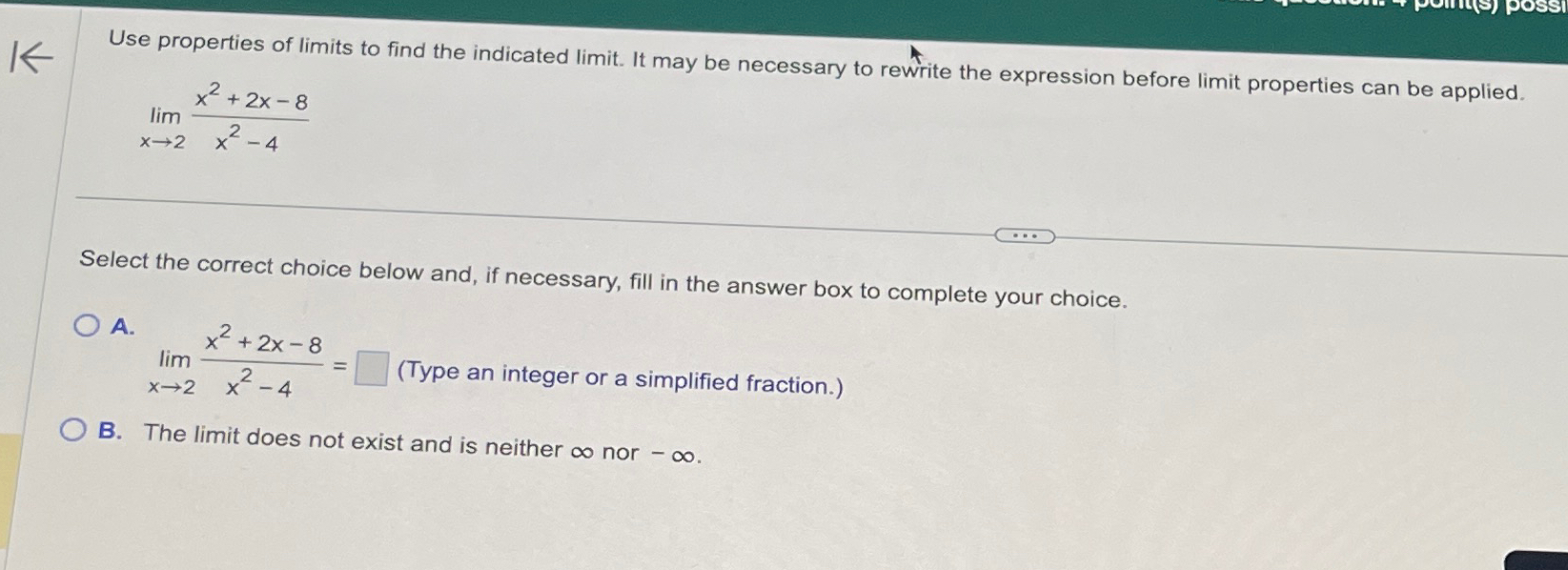Solved Use properties of limits to find the indicated limit. | Chegg.com