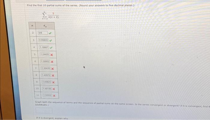 Solved Find the first 10 partial sums of the series. (Round | Chegg.com