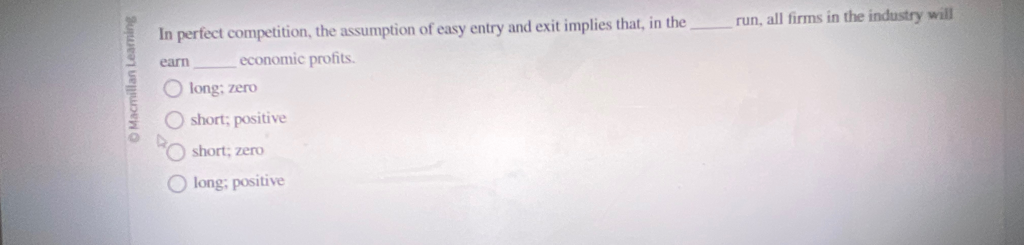 Solved In perfect competition, the assumption of easy entry | Chegg.com