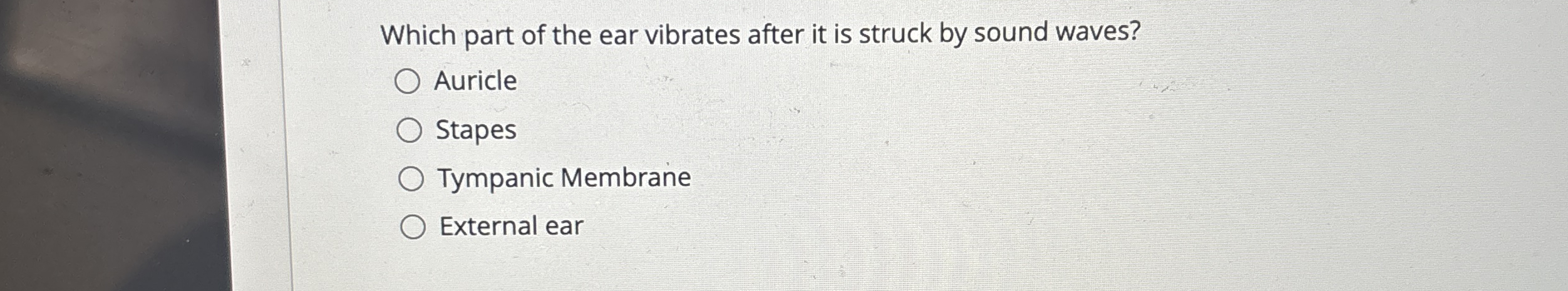 Solved Which part of the ear vibrates after it is struck by | Chegg.com