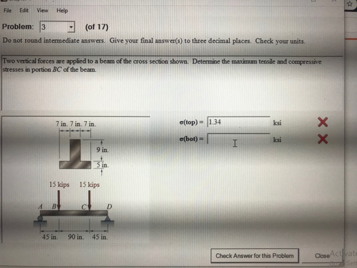Solved File Edit View Help Problem: 3 (of 17) Do not round | Chegg.com