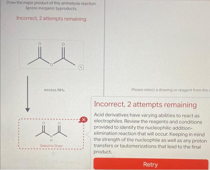 Solved Draw the major product of this aminolysis reaction. | Chegg.com