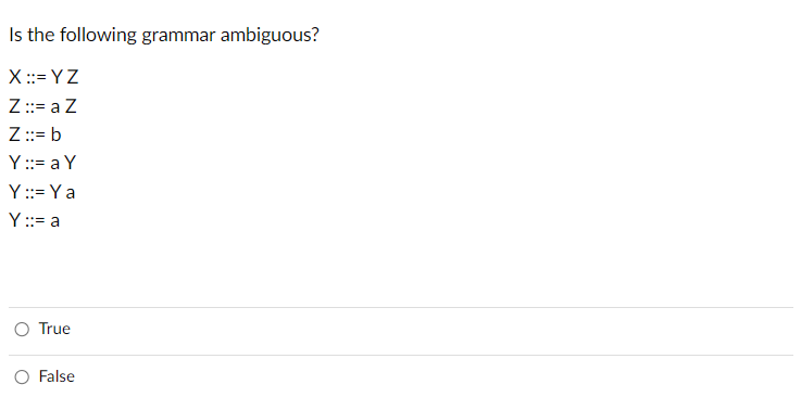 Solved Is the following grammar | Chegg.com