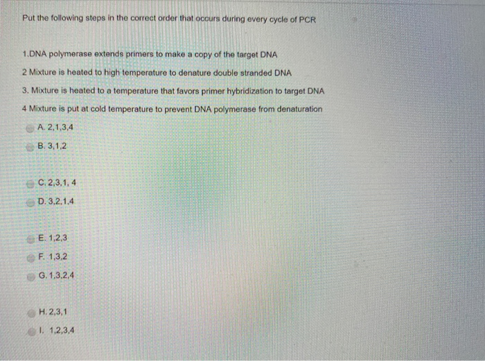 Solved Put the following steps in the correct order that | Chegg.com