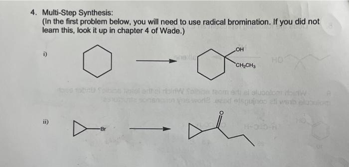 Solved 4. Multi-Step Synthesis: (In the first problem below, | Chegg.com