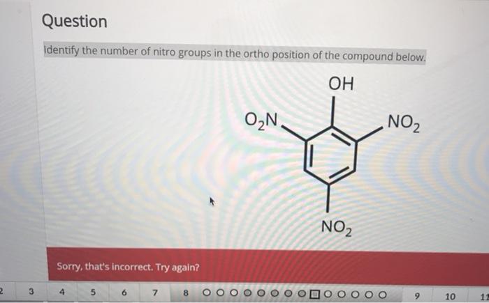 Solved Question Identify the number of nitro groups in the | Chegg.com