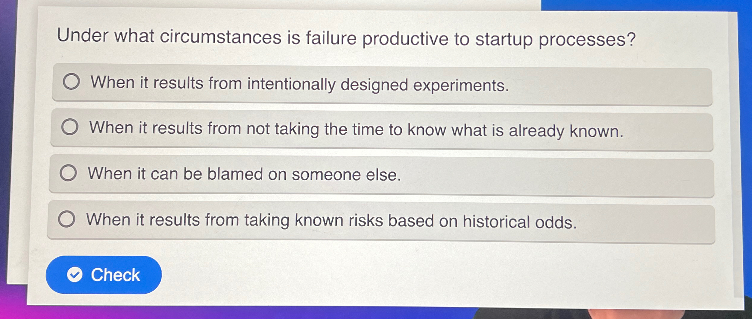 Solved Under what circumstances is failure productive to | Chegg.com